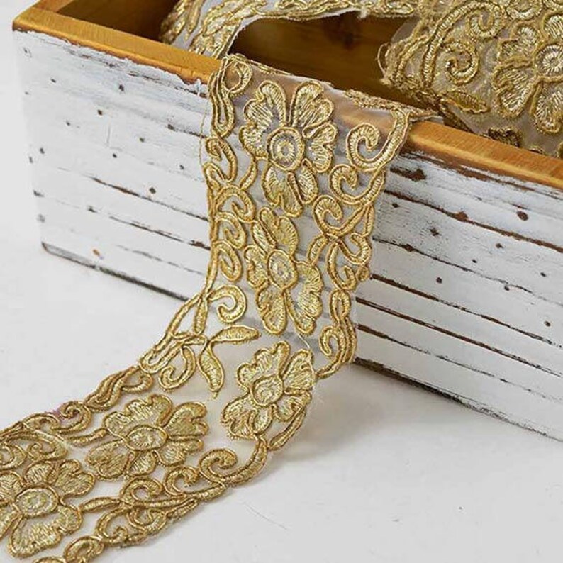 Metallic Gimp Embroidery Ribbon Lace Trim for Bridal Apparel - Etsy