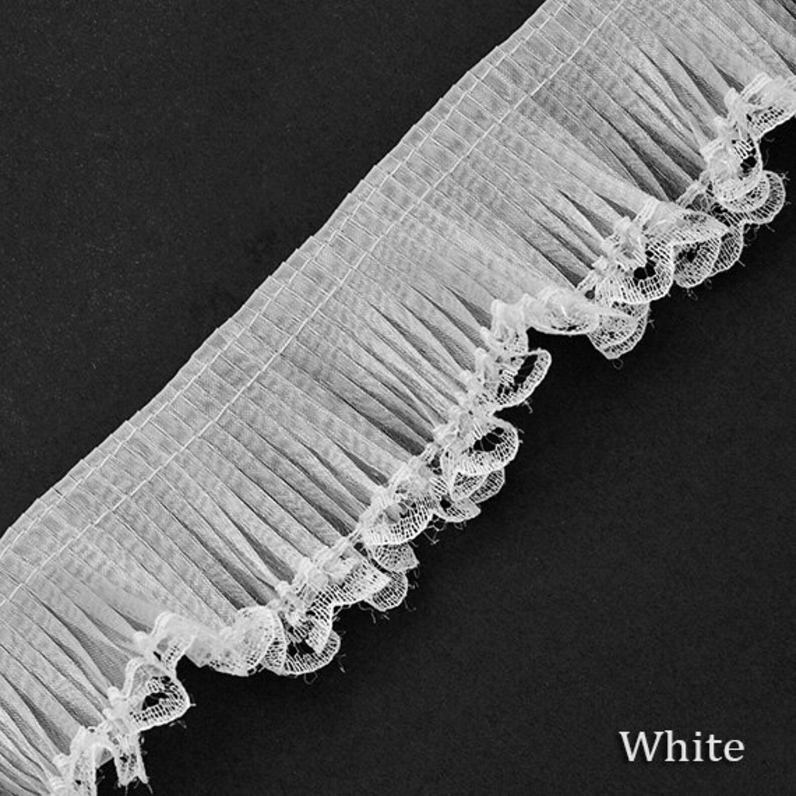 2 Pleated Ruffled Organza Trim With Lace Edge by - Etsy