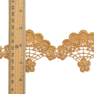 2-1/2 Metallic Gold Lace Trim, Crafts and Sewing by 1 Yard, LP-MX-2310 ...