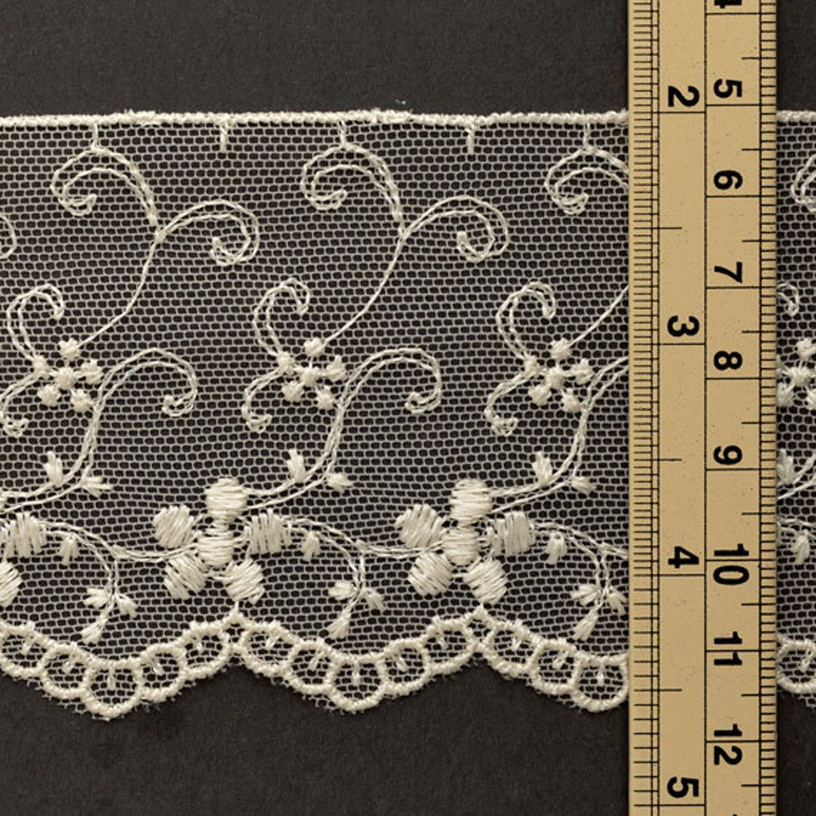 2-3/4 Flower Embroidered Tulle Lace Trim by 1 Yard - Etsy