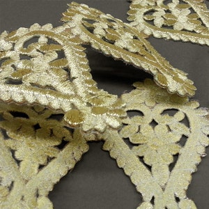 Iron on Metallic Lace Trim for Bridal, Costume or Jewelry, Crafts and ...