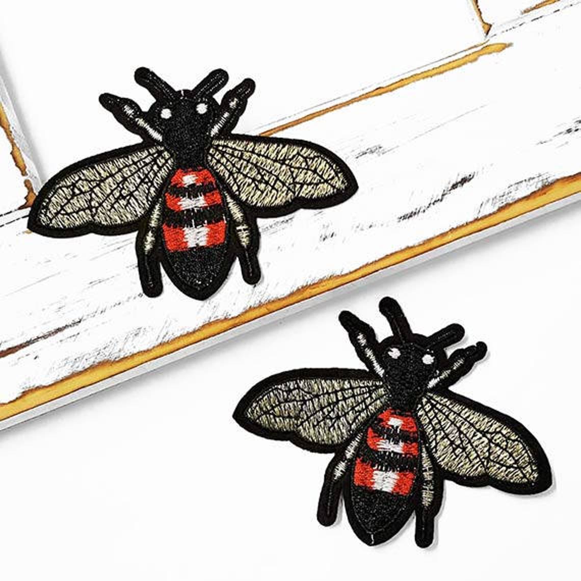 Bee Embroidered Iron-on Patch Embroidery Applique by 2 Pcs - Etsy