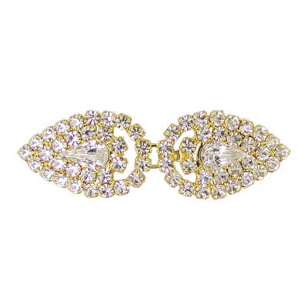 Crystal Rhinestone Hook & Eye Closure With Shank by Pc, 2-1/4w X 5/8h ...