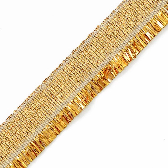 5/8 Metallic Fringe Trim by Yard Gold Silver White - Etsy