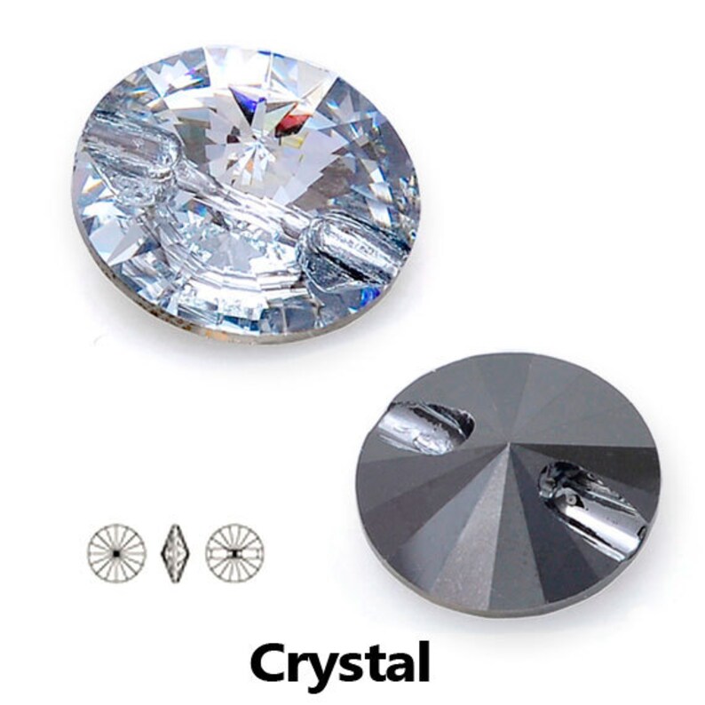16mm Swarovski 3015 Sew on Rivoli Button Crystal Jet - Etsy