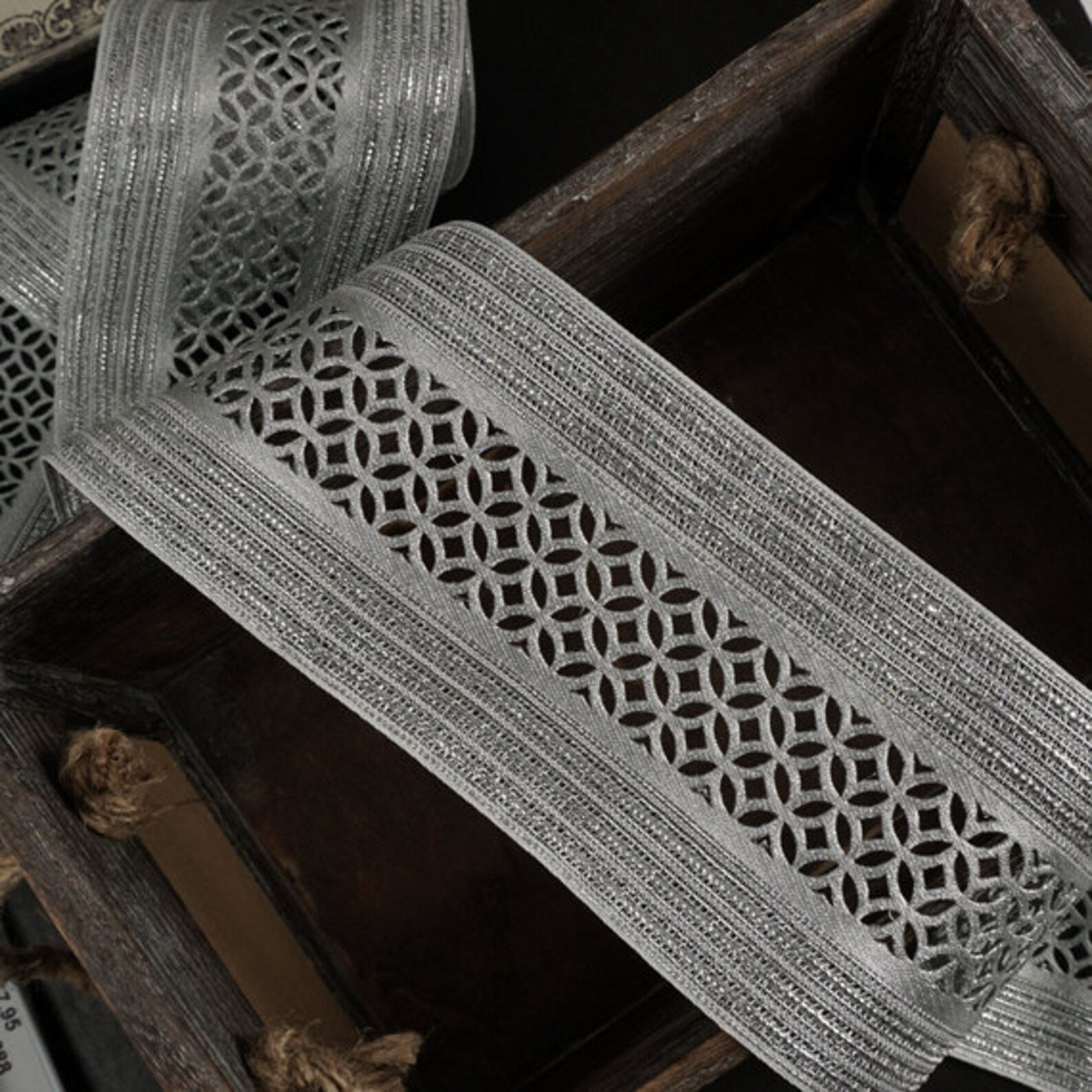 3-5/8 Metallic Ribbon Trim by Yard MAY-DN7288 - Etsy