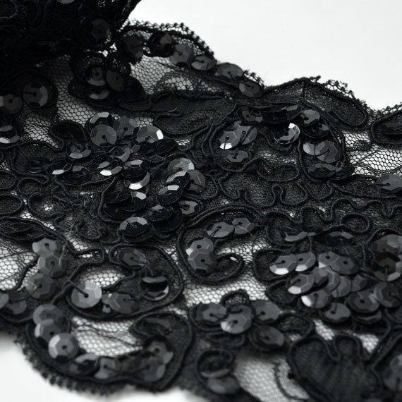 Sequin Embroidery Ribbon Lace Trim Bridal Lace 4-3/4 Inch by - Etsy