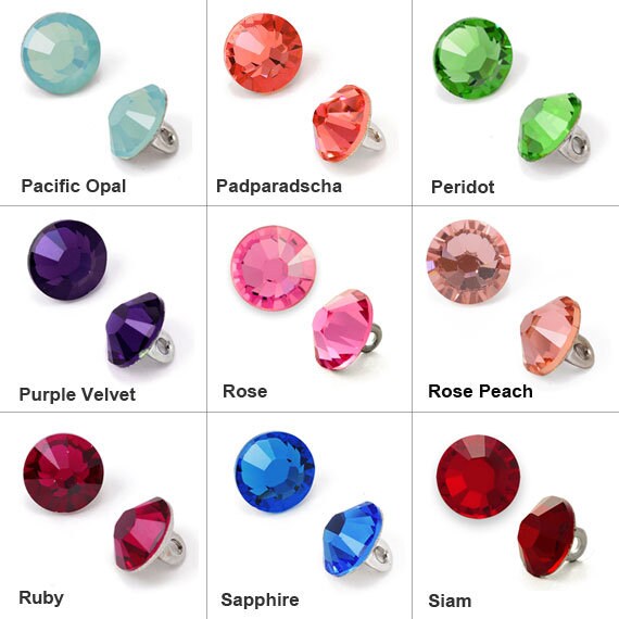 7mm Swarovski Rhinestone 2088 Round Fancy Button With Shanks - Etsy