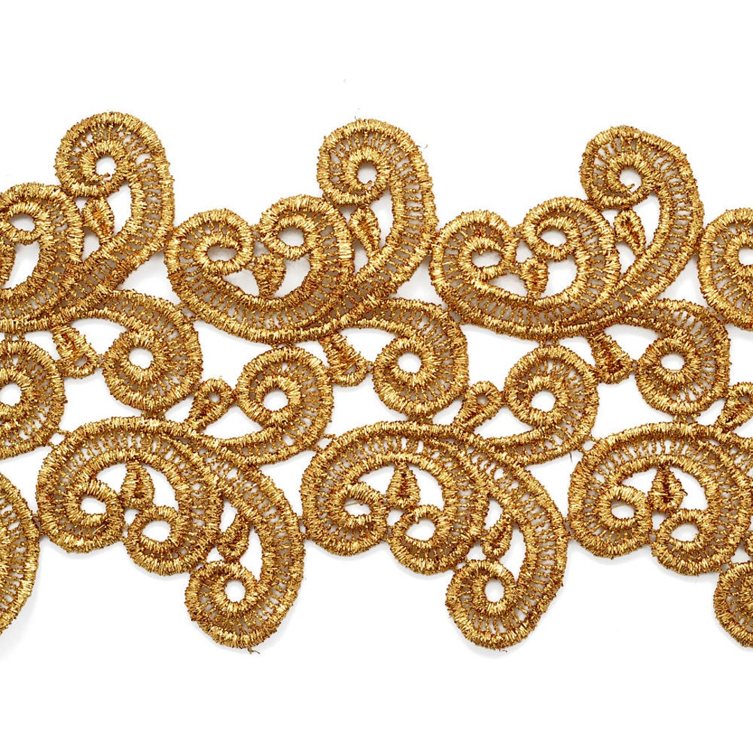 Metallic Lace Trim for Bridal, Costume or Jewelry, Crafts and Sewing, 4 ...