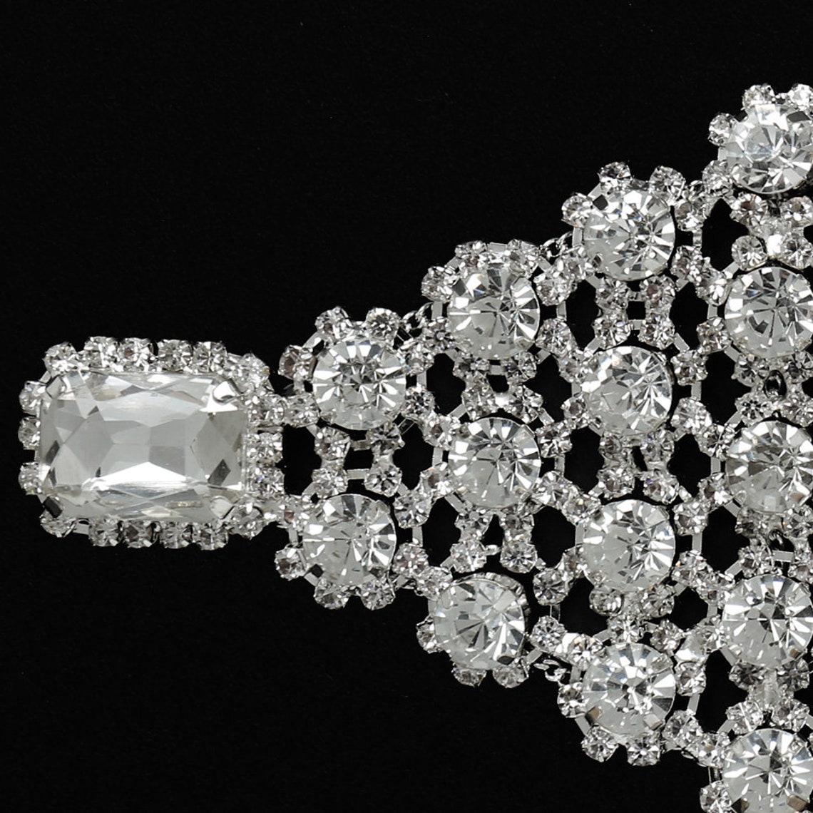 Diamond Shape Rhinestone Applique Patch Bridal Applique | Etsy