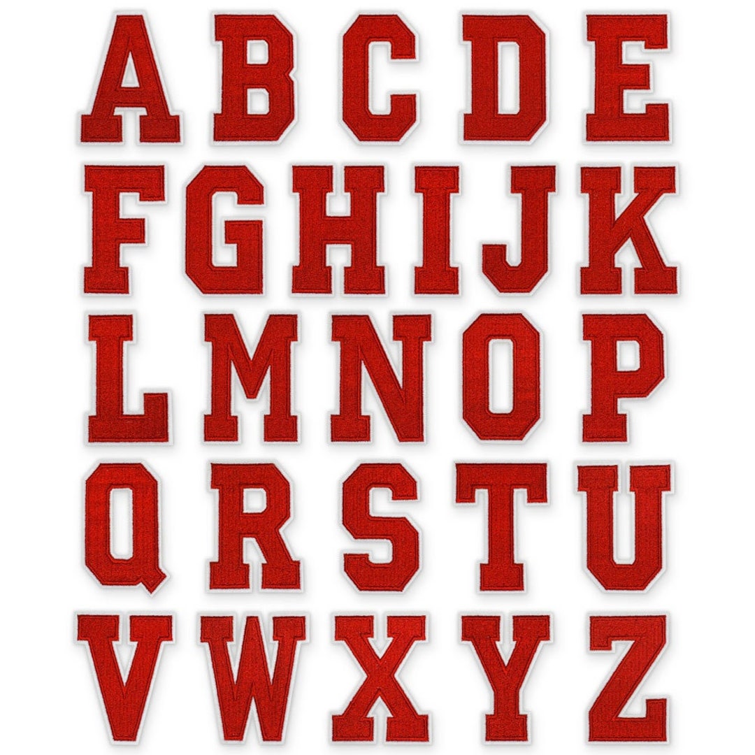 3 Embroidered Iron-on Letter Patches, Alphabet Appliques, Letter ...
