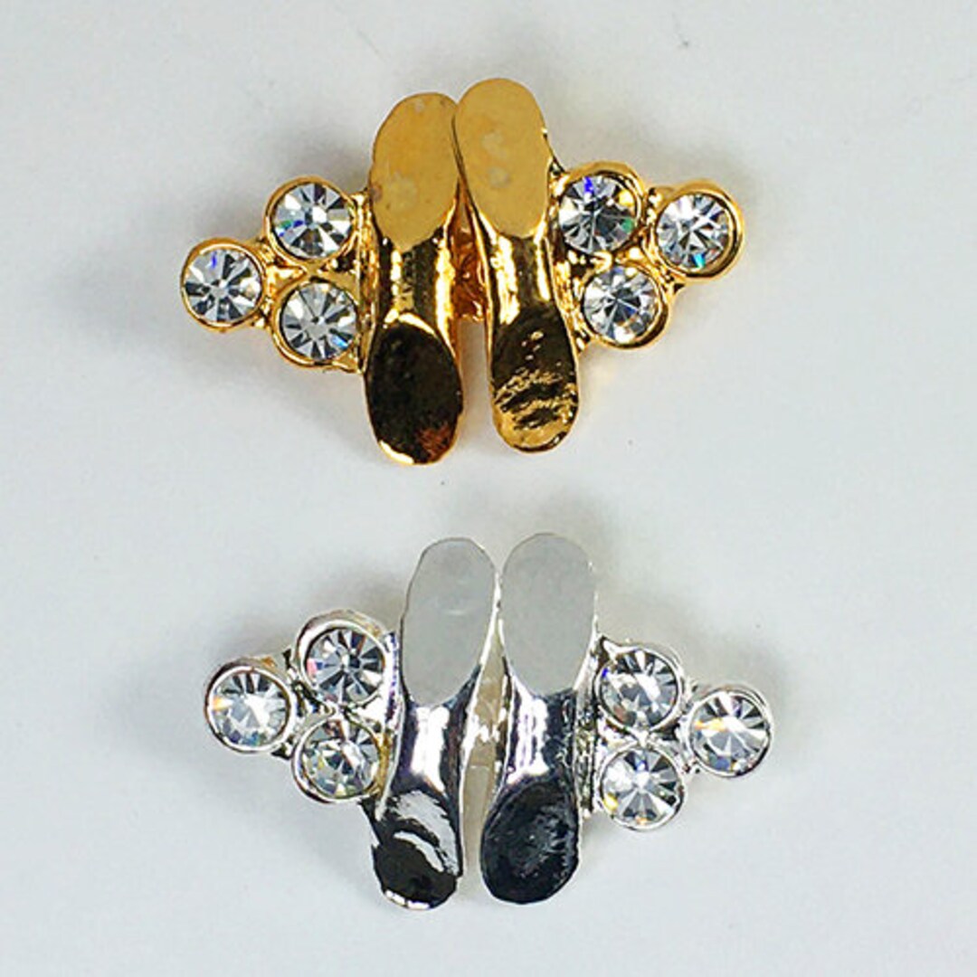 Crystal Rhinestone Hook & Eye Closure With Shank by Pc, 1-3/8w X 3/4h ...