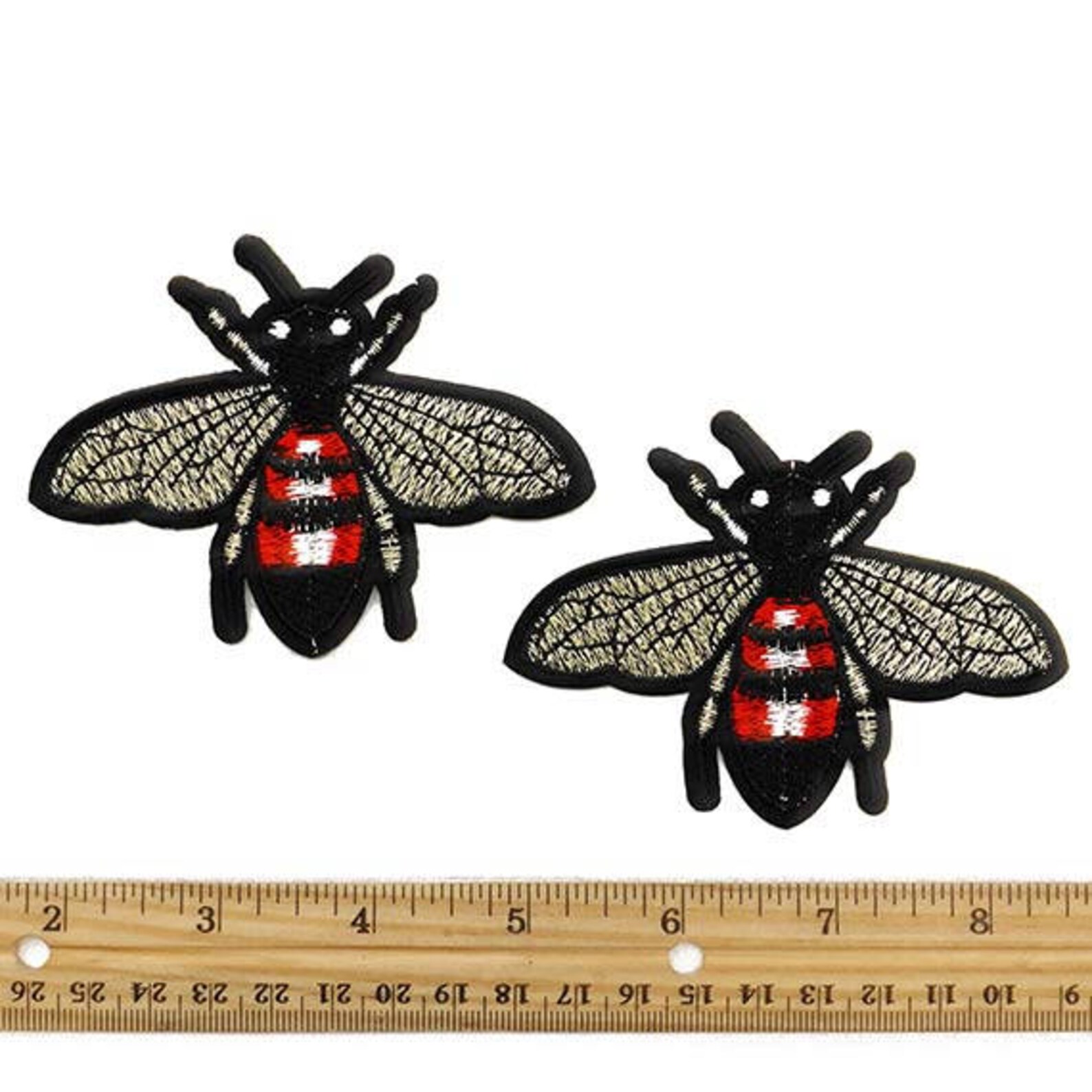 Bee Embroidered Iron-on Patch Embroidery Applique by 2 Pcs - Etsy