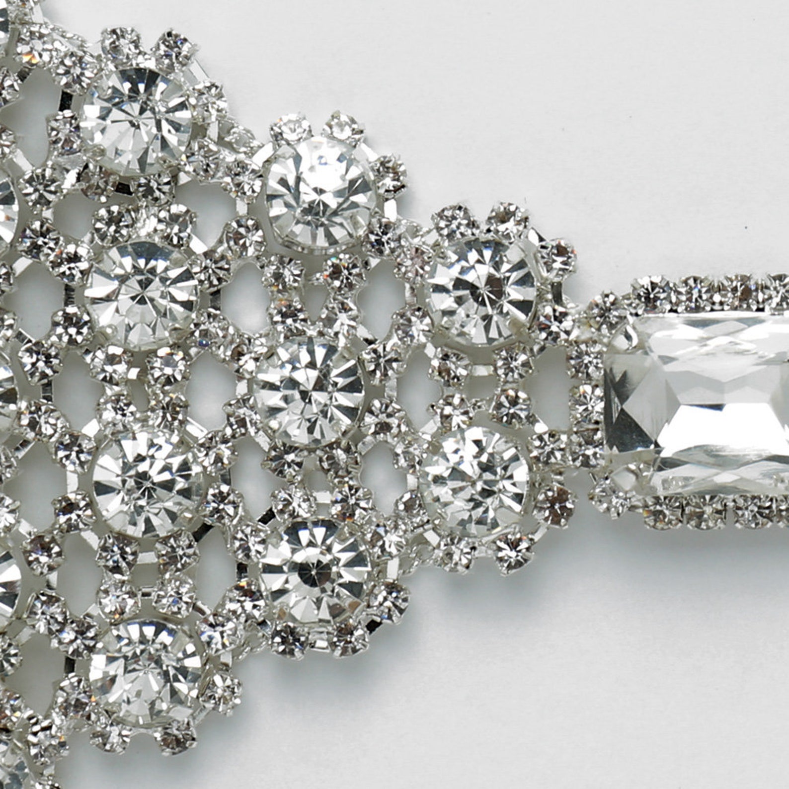 Diamond Shape Rhinestone Applique Patch Bridal Applique | Etsy