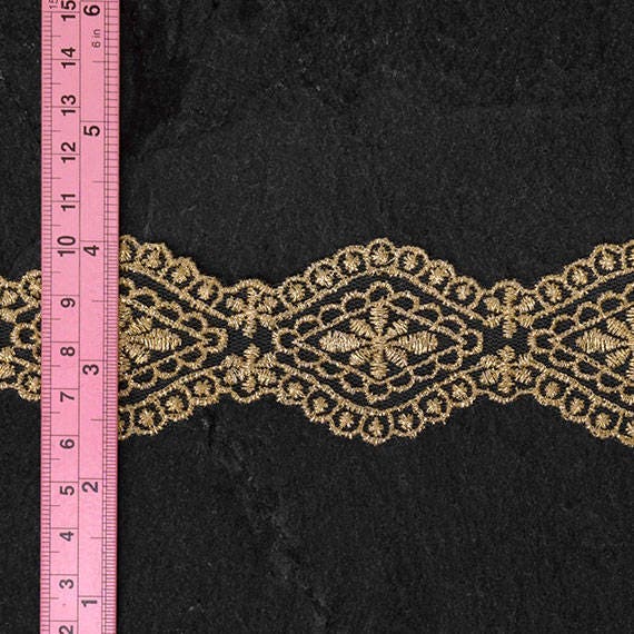 1-3/4 Metallic Gold Thread Lace Trim by 1 Yard | Etsy