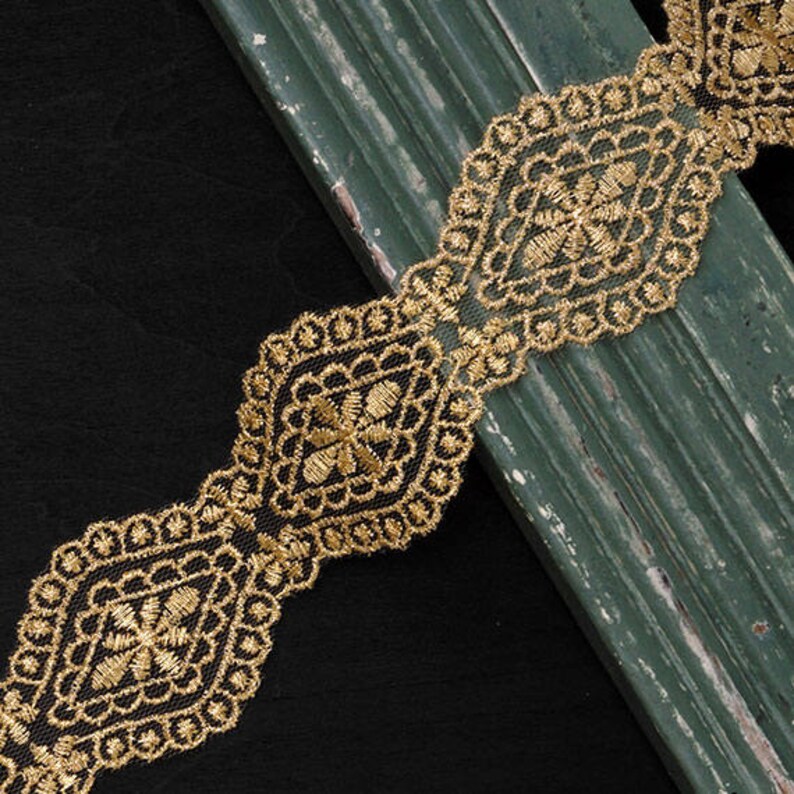 1-3/4 Metallic Gold Thread Lace Trim by 1 Yard | Etsy