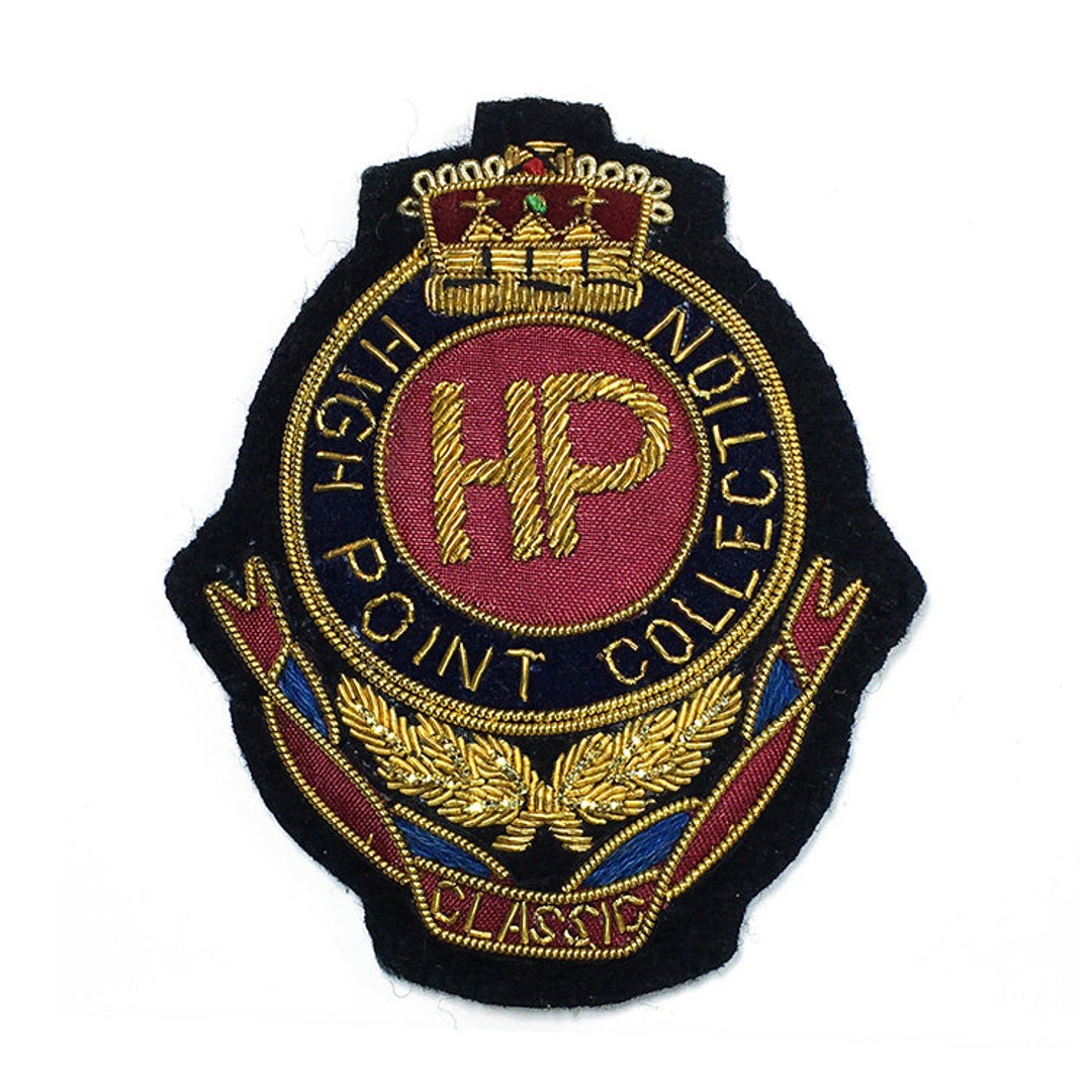 Bullion Wire Crest Embroidered Badge Applique by 1 Pc, 3-1/2h X 3w, SP ...
