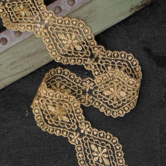 1-3/4 Metallic Gold Thread Lace Trim by 1 Yard | Etsy