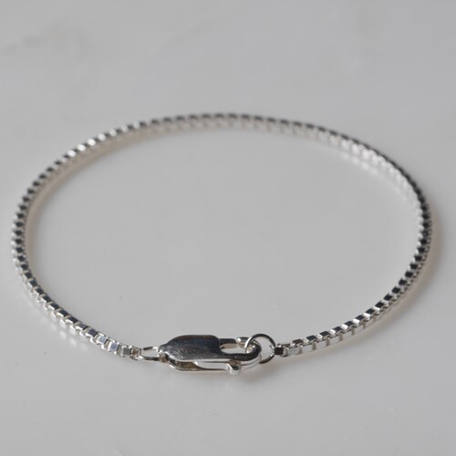 Sterling Silver Box Chain Bracelet Mens Bracelet Gift for - Etsy