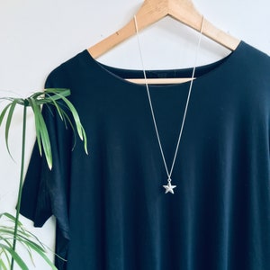 Personalised Sterling Silver Star Long Necklace- Large Silver Star ...