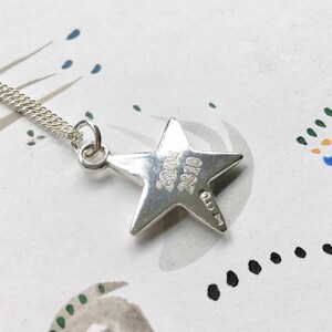 Personalised Sterling Silver Star Long Necklace- Large Silver Star ...