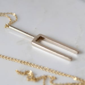 Handmade Real Small Bronze Tuning Fork Necklace - Etsy