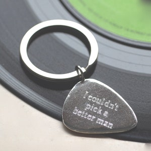 Personalised Guitar Pick Key Ring-sterling Silver, Bronze ...