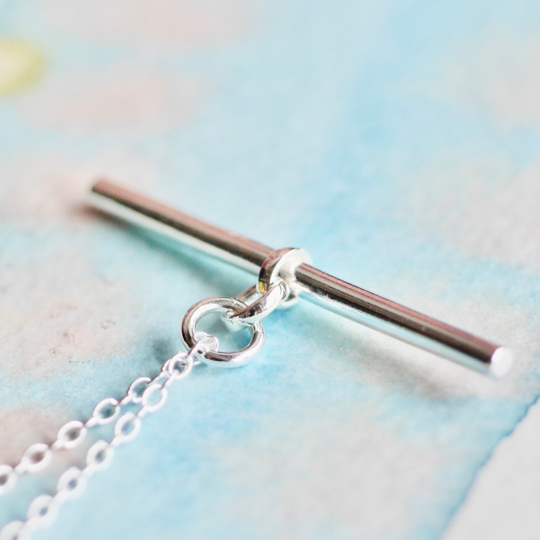 Sterling Silver T-bar Toggle Handmade Balance Necklace - Etsy