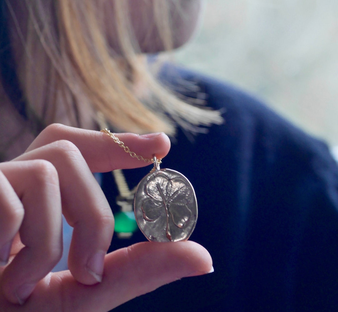 Personalised Solid Bronze Four Leaf Clover Coin Lucky Charm Necklace - Etsy