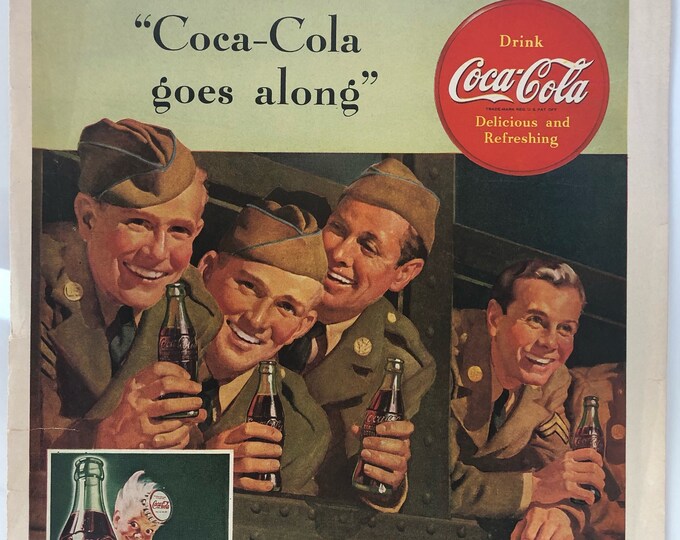 Vintage 1942 Coke US Army Soldiers on Train Coca-cola Print ...