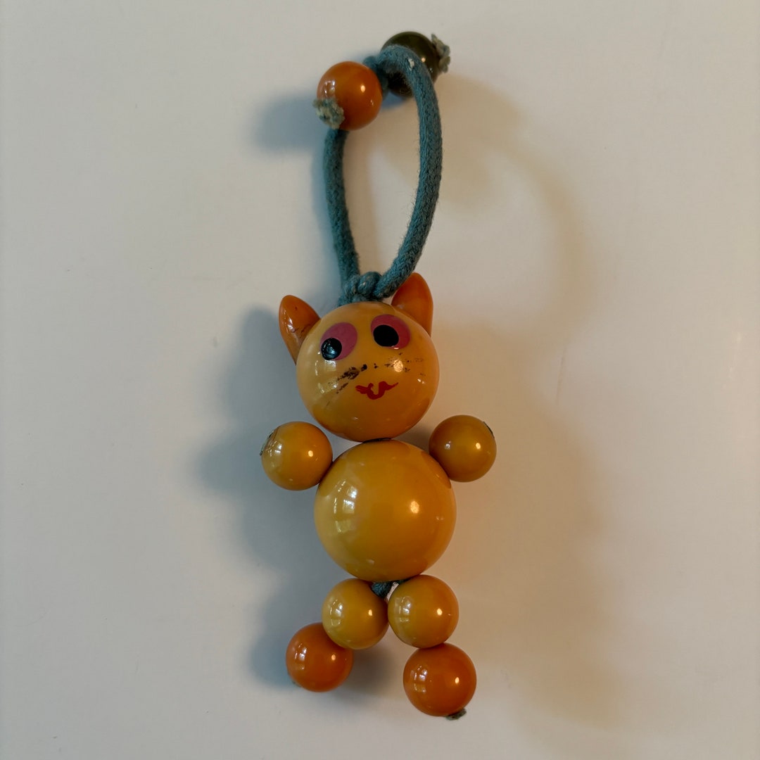 Vintage Bakelite Cat Bead Crib Toy 1930s - Etsy
