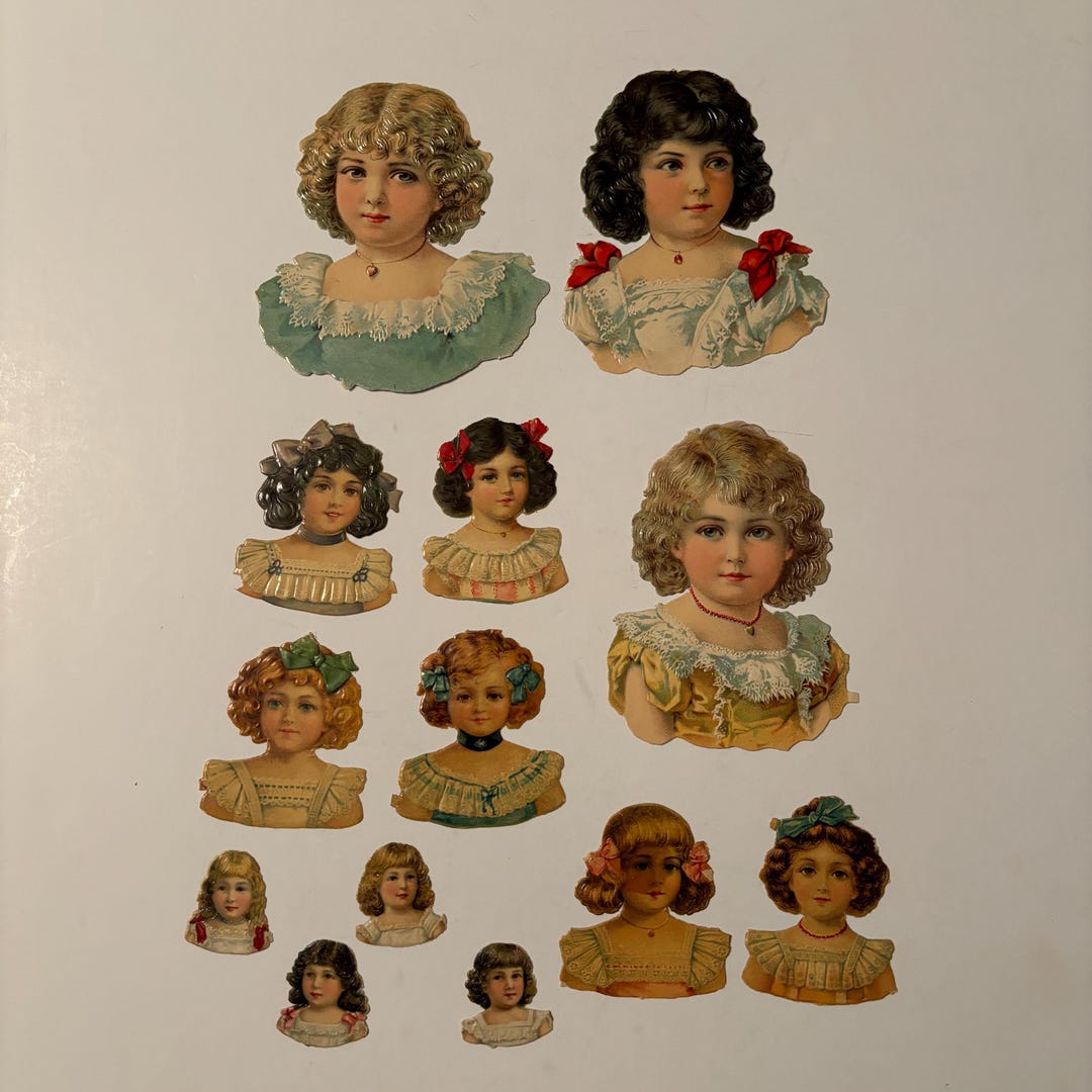 Large Lot of Antique Victorian Paper Doll Girl Busts Scrap 1880s - Etsy