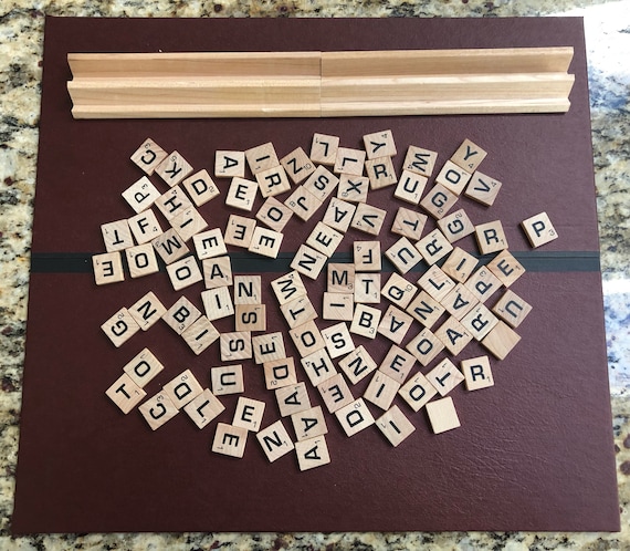 100 Wooden Scrabble Tiles and 4 Racks - Etsy