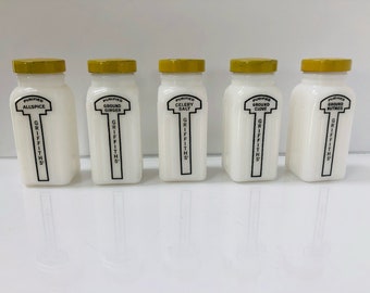 Vintage Milk Glass Spice Jar - Etsy