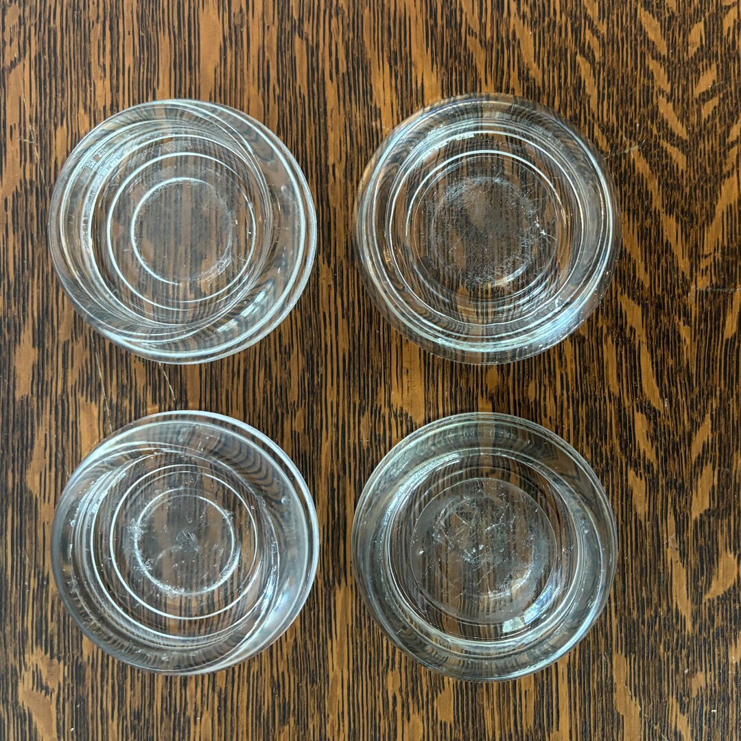 Set of 4 Hard to Find Large Vintage Glass Furniture Leg Coasters ...