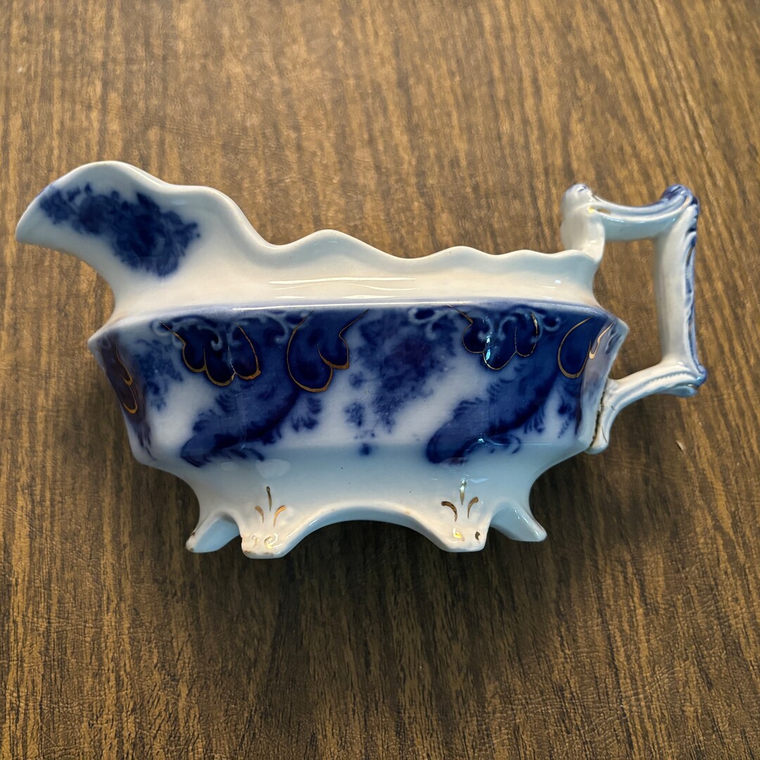 Antique W. H. Grindley Flow Blue Argyle Gravy Boat, 1800s England - Etsy