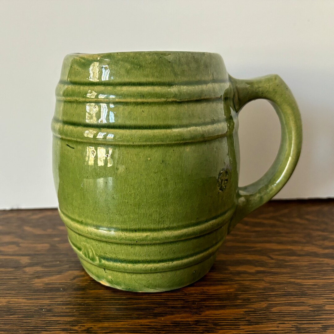 Vintage Green Mccoy Pottery Barrel Mug - 1920s - Etsy