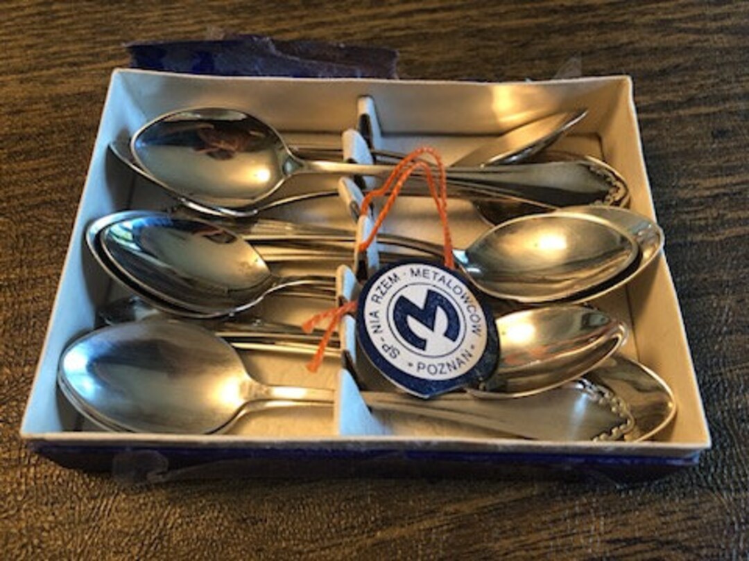 Set of 12 Vintage Silver/silver-plate Baby Spoons - Metalowcow, Poland ...