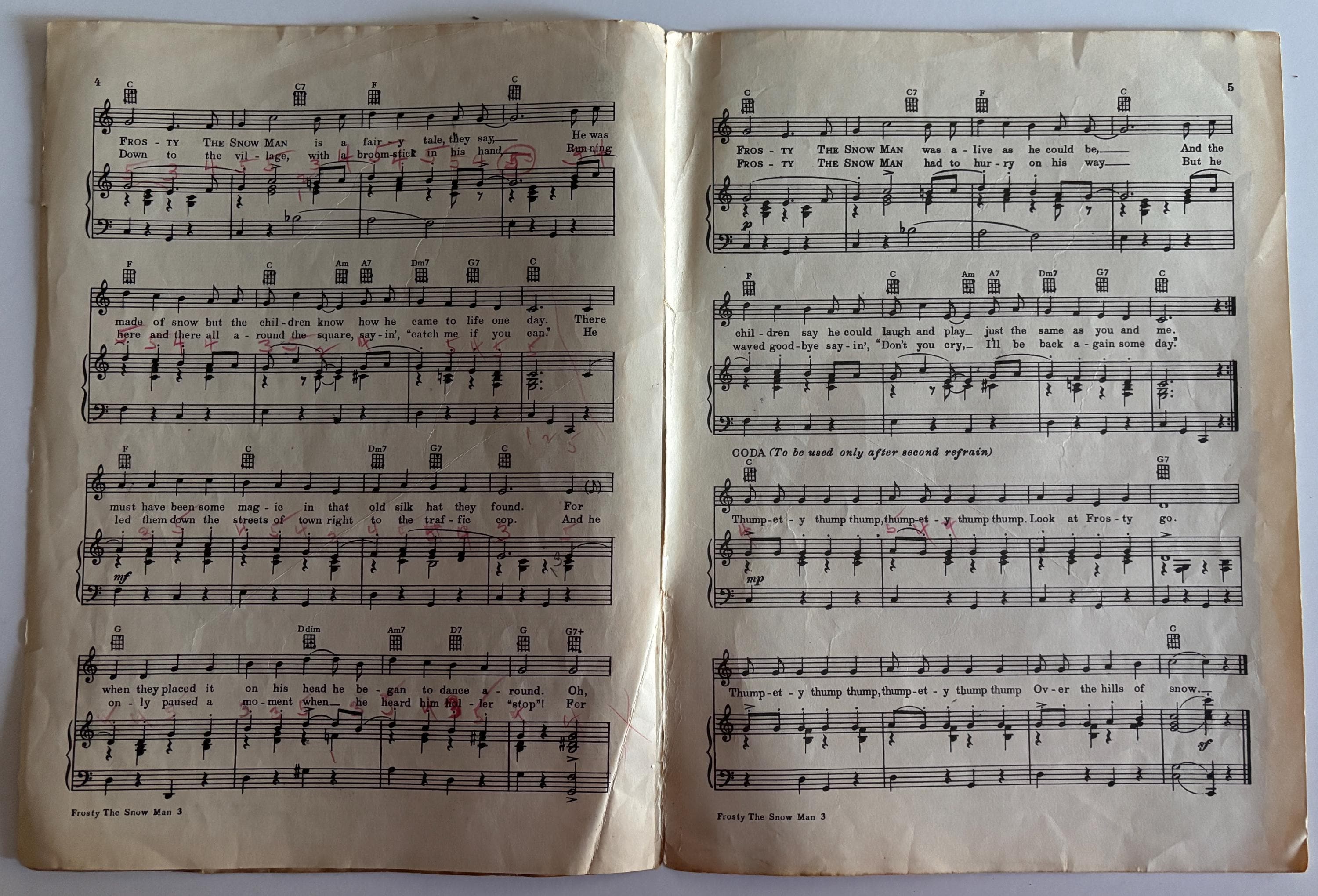 Hard to Find Vintage Sheet Music: Frosty the Snowman by Hill and Range ...