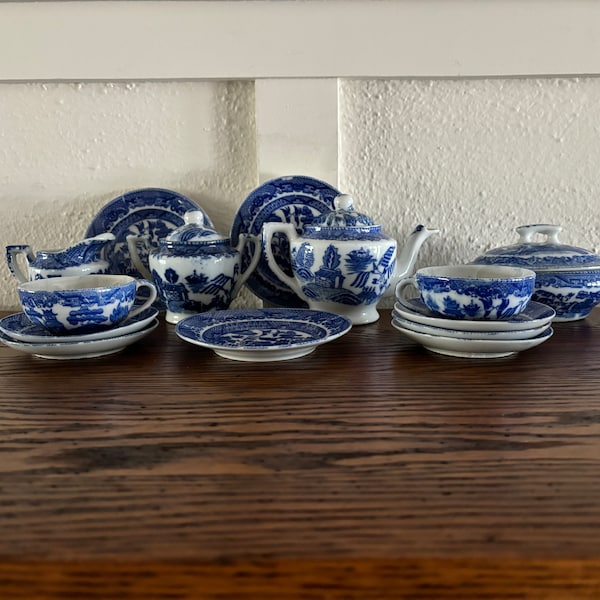 Blue Willow Tea Set - Etsy
