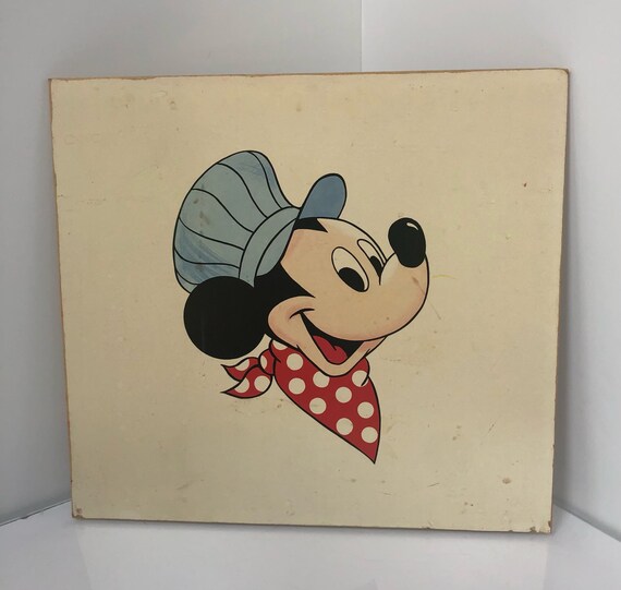 Adorable Vintage Mickey Mouse as an Engineer on Plywood - Etsy