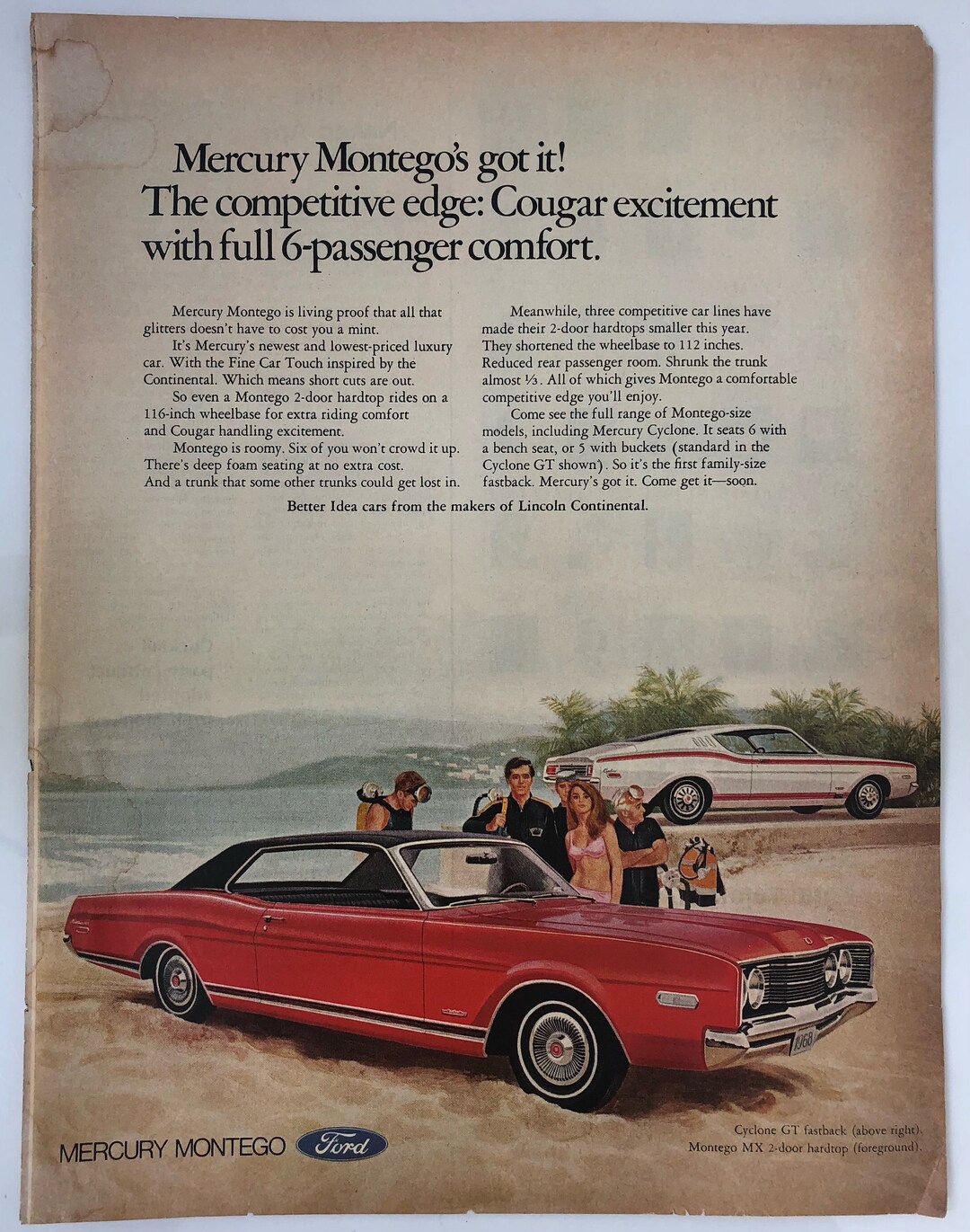 Vintage 1967 Mercury Montego Automobile/car Print Ad - Etsy