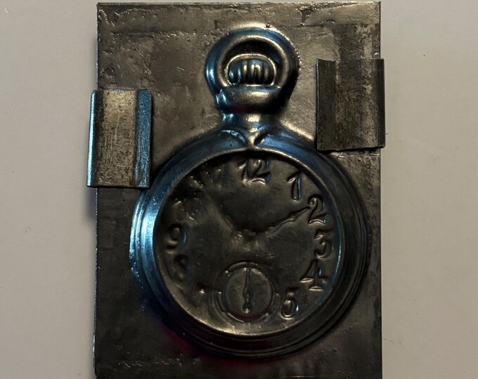 2 Piece Vintage German Pocket Watch Chocolate Mold With Clips, 3" X 2 1 ...
