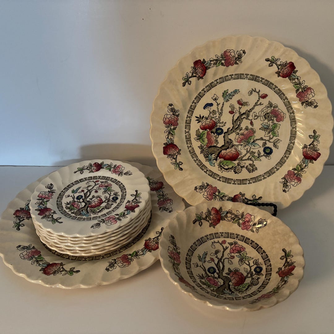 Vintage 10 Pc. Set of Indian Tree Dishes - Marked Myott, Fine ...