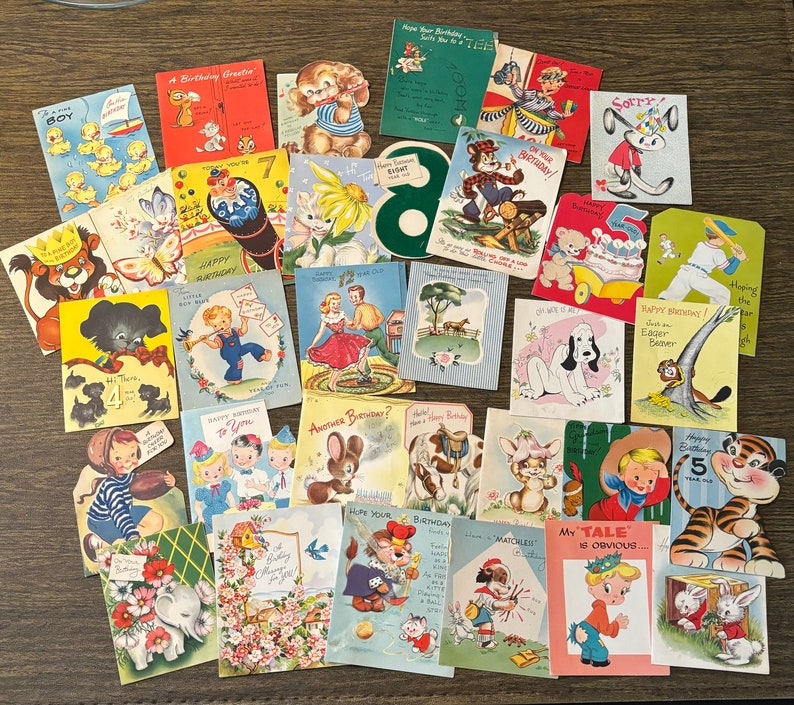 Large Lot of 33 Vintage Greeting Cards 1930s-50s - Etsy
