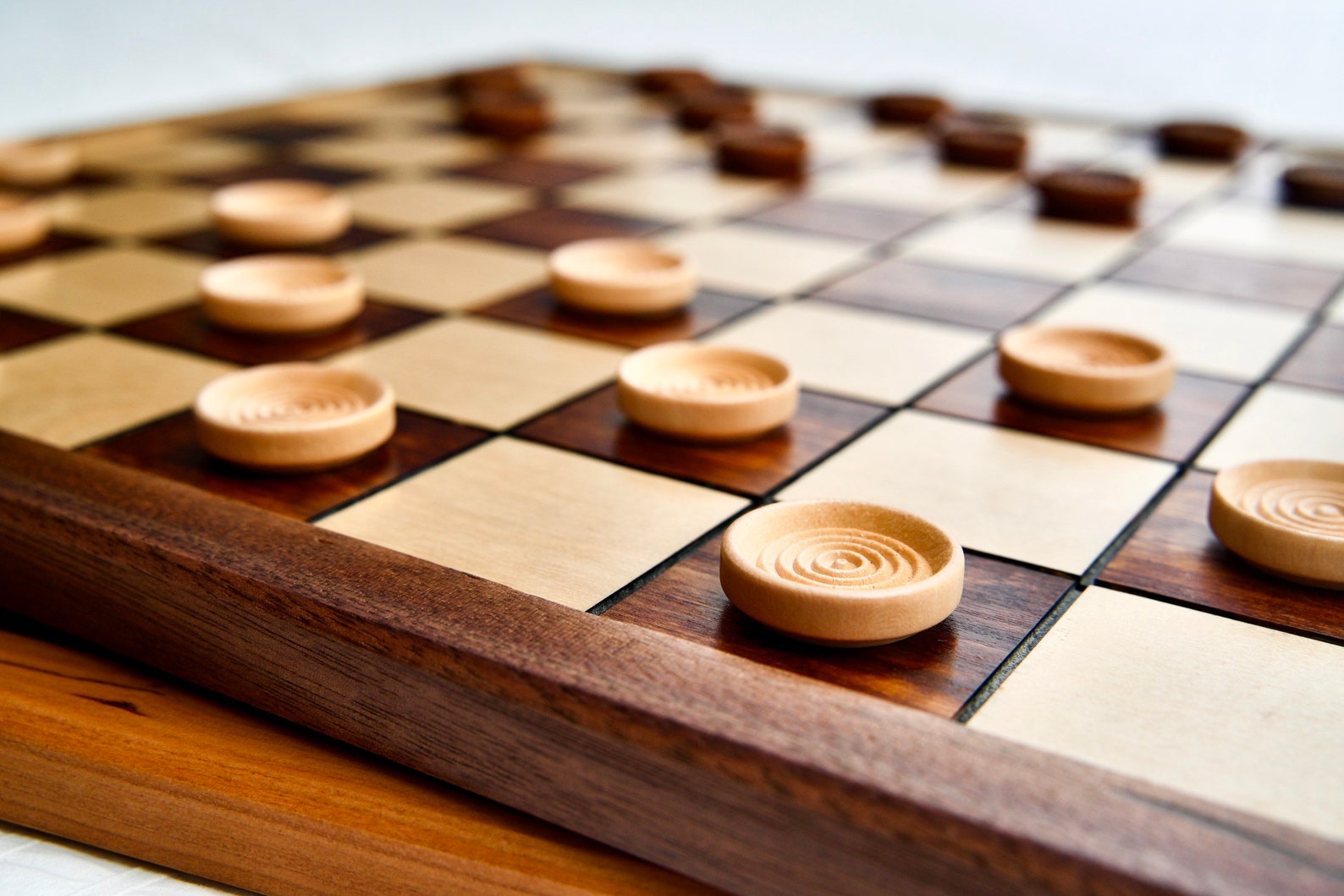 Custom Wooden Checker Board Game with Checkers Vintage | Etsy
