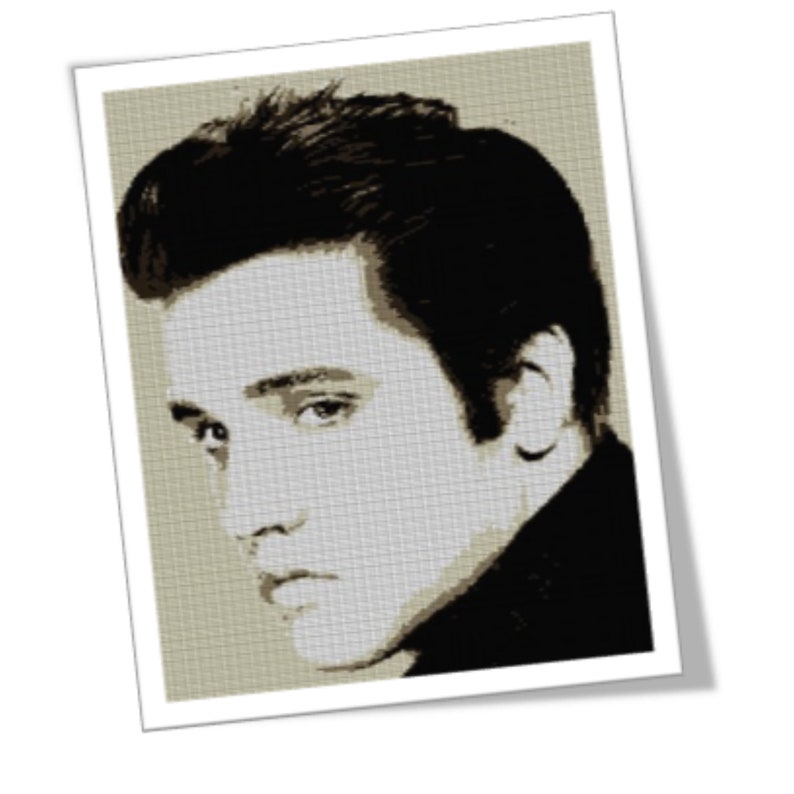 CROCHET ELVIS PATTERN Elvis Portrait Crochet Graph Pattern | Etsy