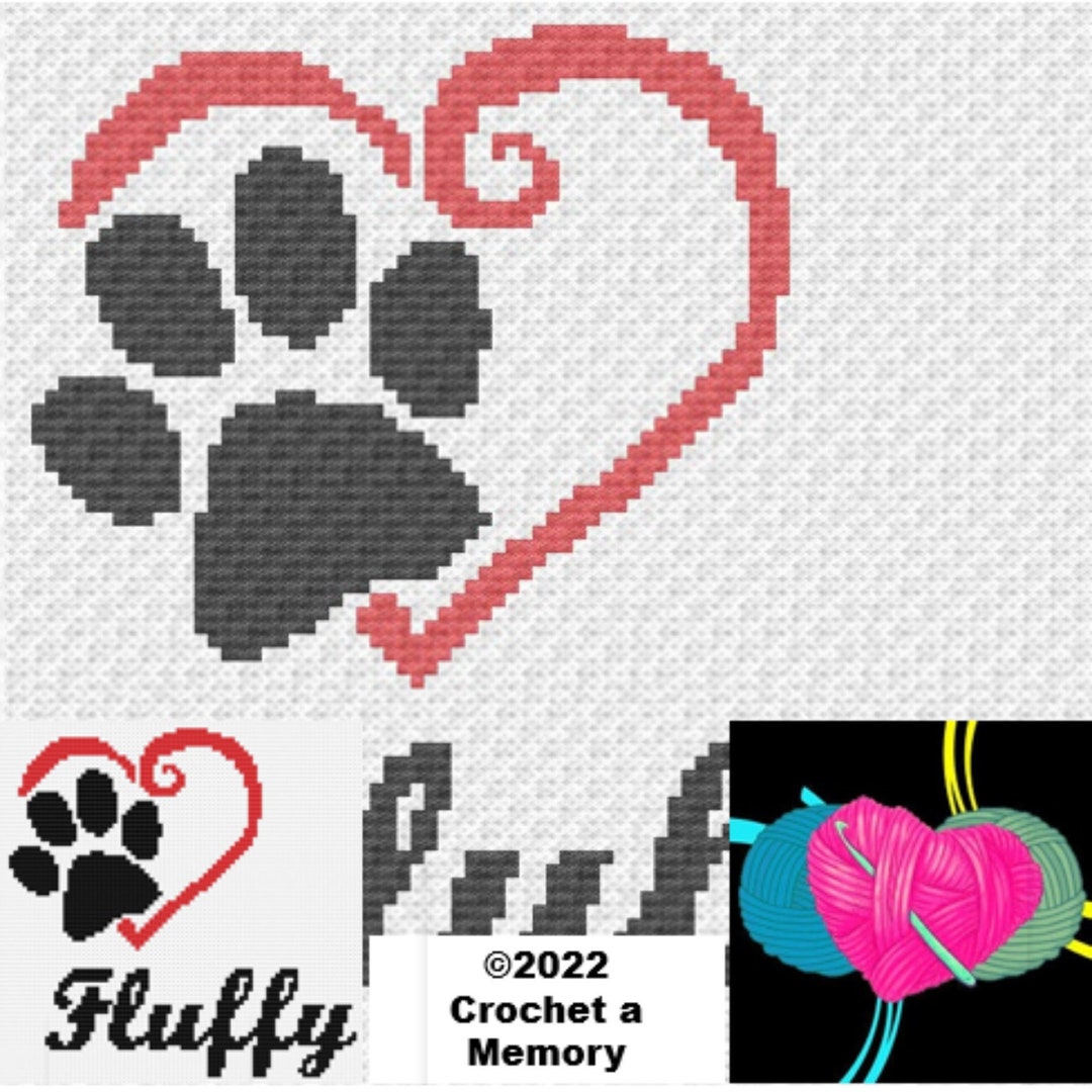 CUSTOM C2C CROCHET CAT Name Pattern, Cat Lover Crochet Graphgan, C2C ...