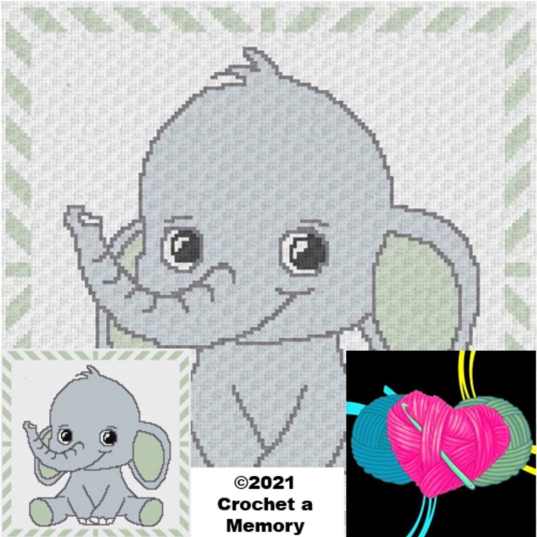 Crochet Elephant Graphgan Pattern: C2C Baby Blanket (PDF Pattern) - Etsy