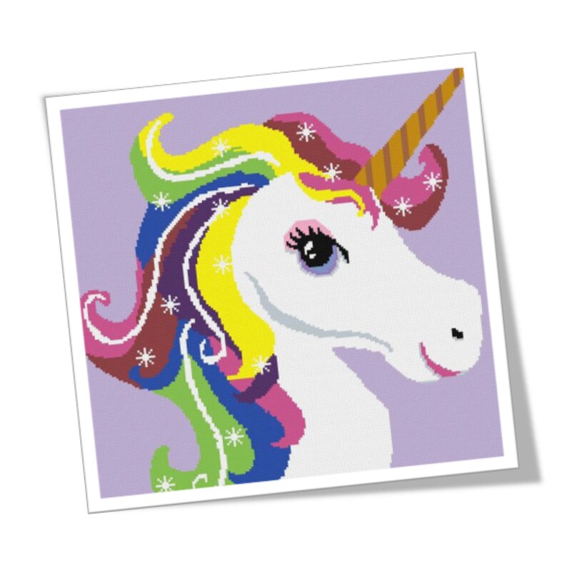 CROCHET UNICORN PATTERN Snowflake Rainbow Unicorn Graphgan | Etsy